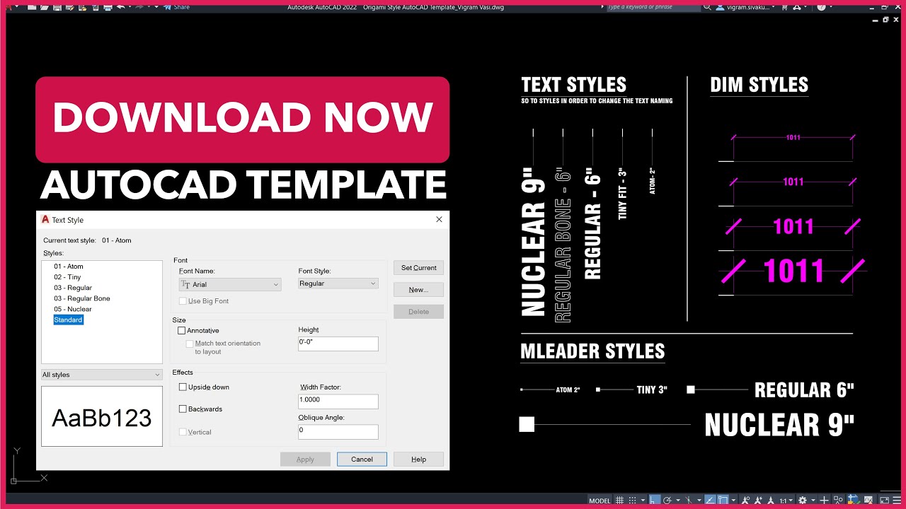 Creating Text Styles And Dimension In AutoCAD AutoCAD Template Creating Text Styles And Dimension In AutoCAD AutoCAD Template