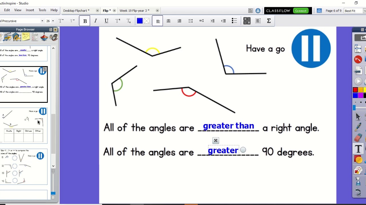 Year 3 - Comparing angles - YouTube