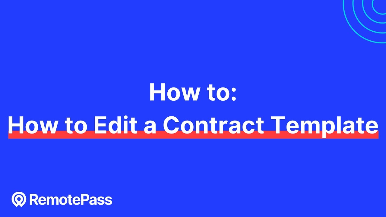 How to Edit a Contract Template - YouTube