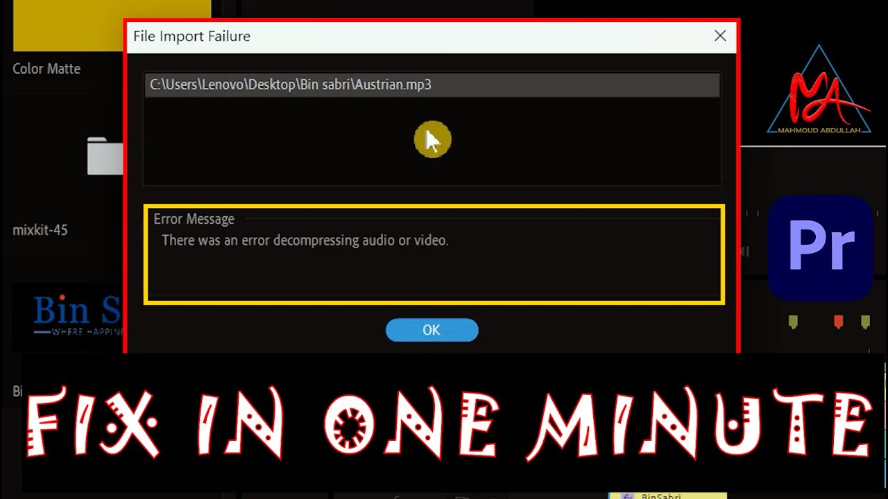 Fix FILE IMPORT FAILURE in Premiere Pro - YouTube