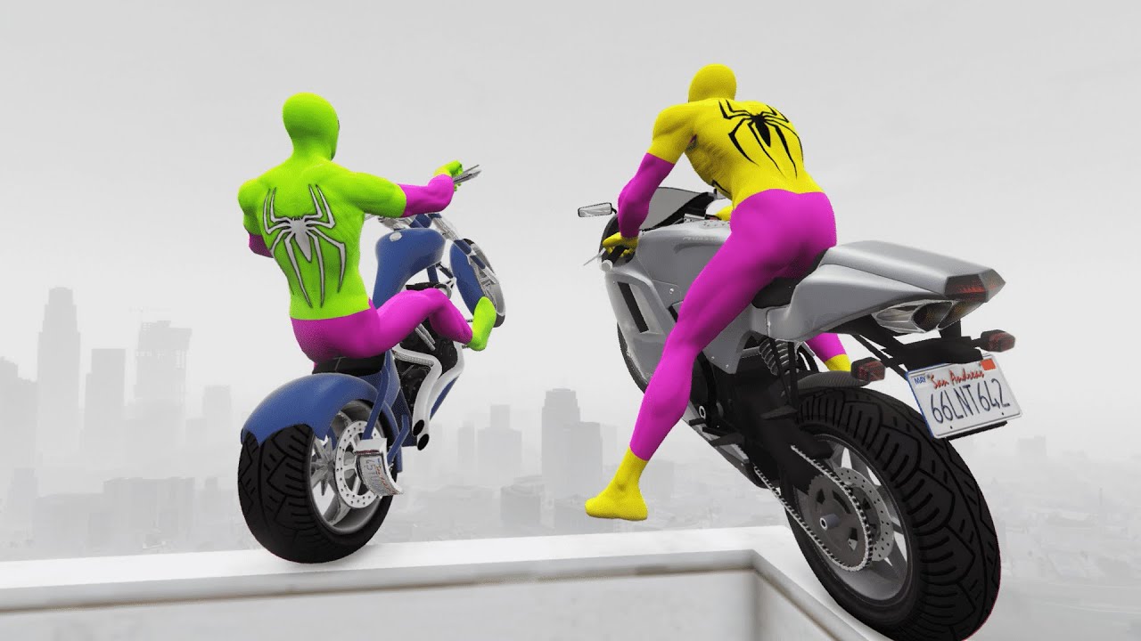 GTA 5: SPIDERMAN MOTORCYCLE CRASH Epic Ragdolls, Fails Ep. 11 (Ragdolls ...
