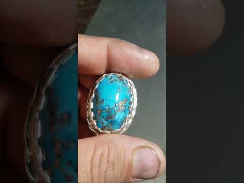 Persian Turquoise with Pyrite Inclusions ring - YouTube