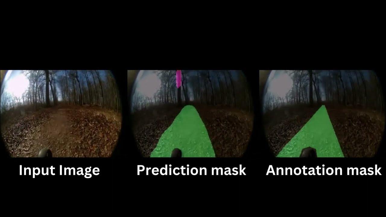 Forest path semantic segmentation using DeepLabV3 on validation dataset - YouTube