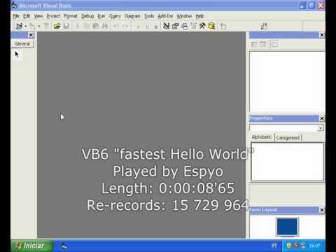 [April Fool's TAS] Visual Basic 6 "fastest Hello World" in 00:08'65 (00 ...