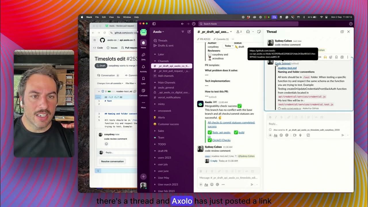 Displaying GitHub Code in Slack with Axolo - YouTube
