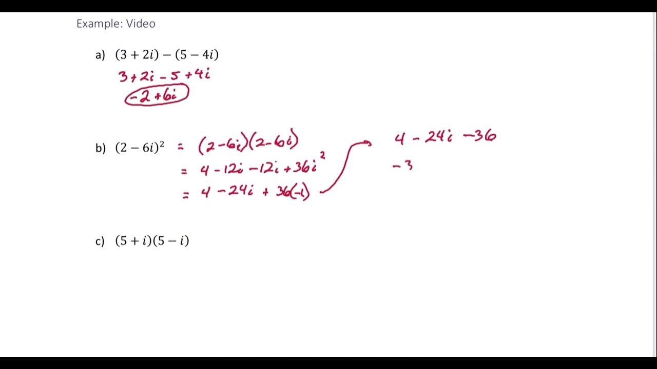 Operations on Imaginary Numbers - YouTube