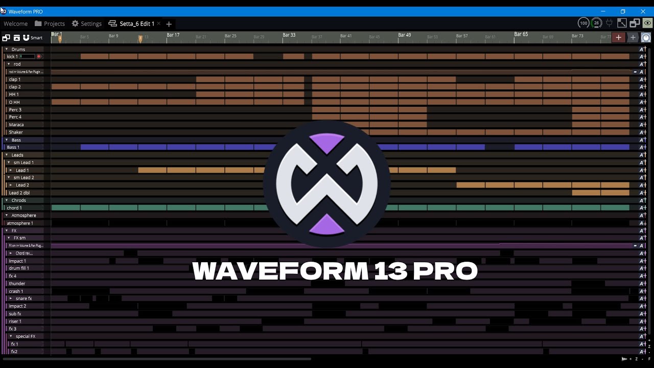 Setta 6, EDM song Tracktion Waveform Pro - YouTube