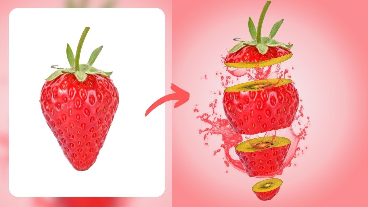 Strawberry Flavor Poster Design In Photoshop | Photoshop Tutorial - YouTube