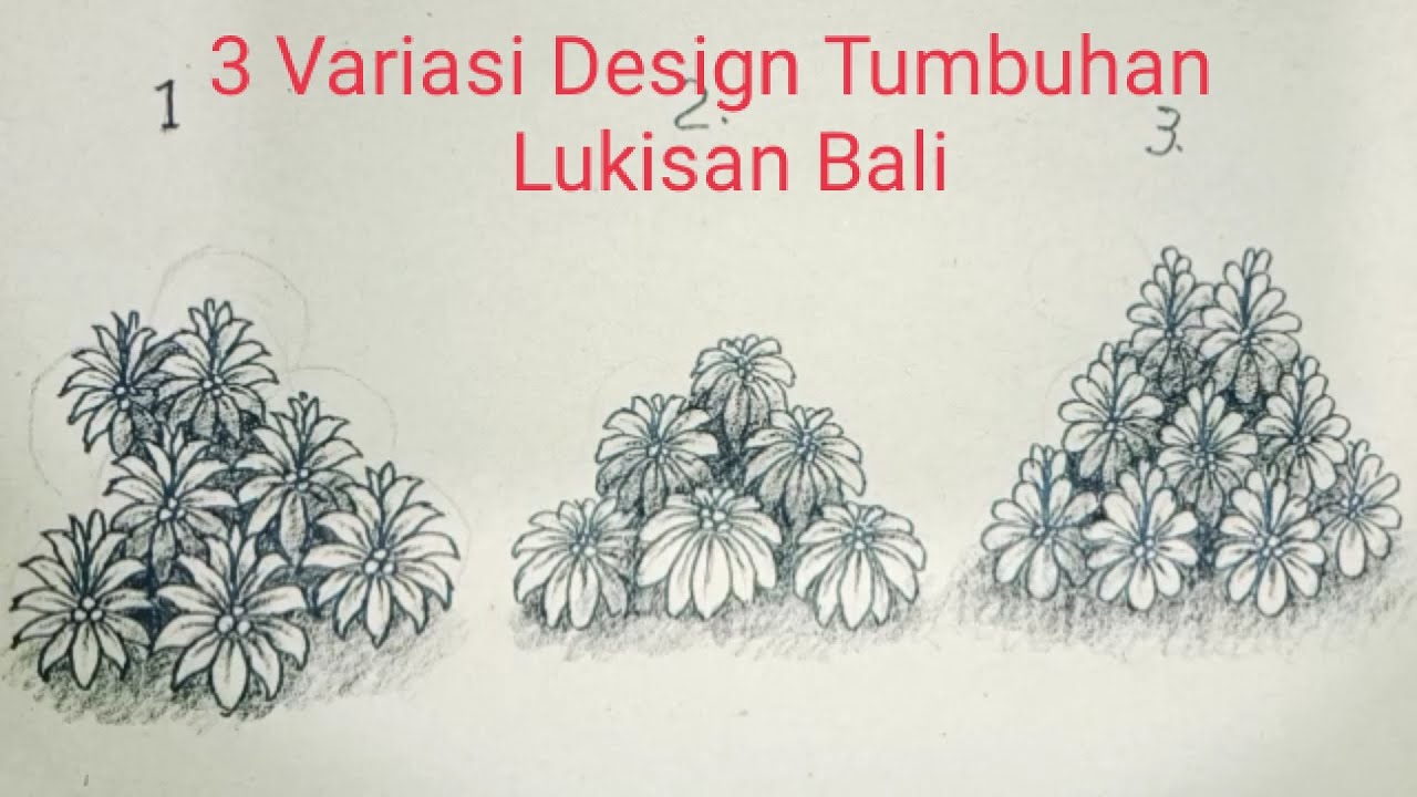 tutorial menggambar dedaunan lukisan Bali - YouTube