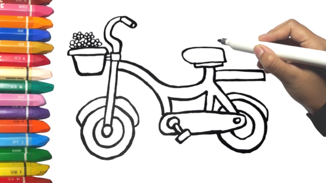 #tutorial Part 99 | Belajar menggambar sepeda | How to draw bicycle and ...
