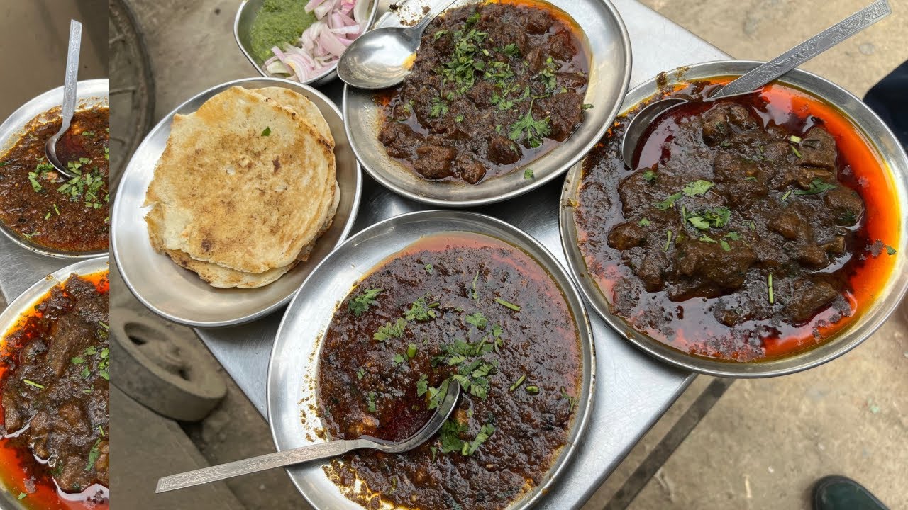 Suraj meat shop ke Desi ghee Goat kharode , Goat brain Mutton chap ...