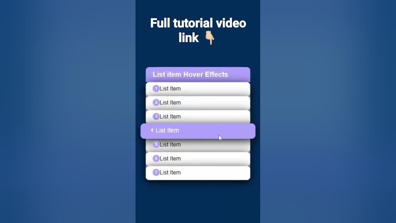 Css List Item Hover Effects For Beginner Using Html And Css Tutorial For Beginners 2022 Hover