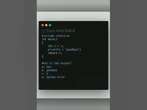 ⚠99% wrong || 😎 Tricky c program || coding status #shorts - YouTube