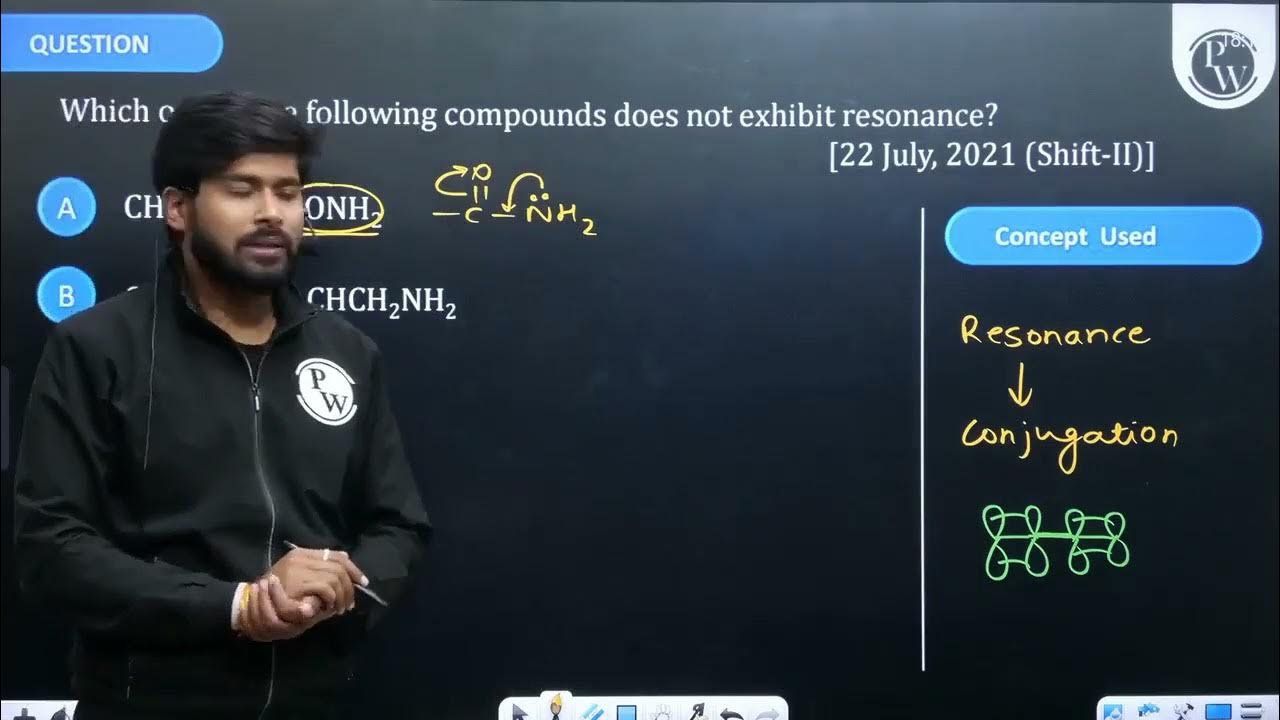 Which one of the following compounds does not exhibit resonance?.... - YouTube