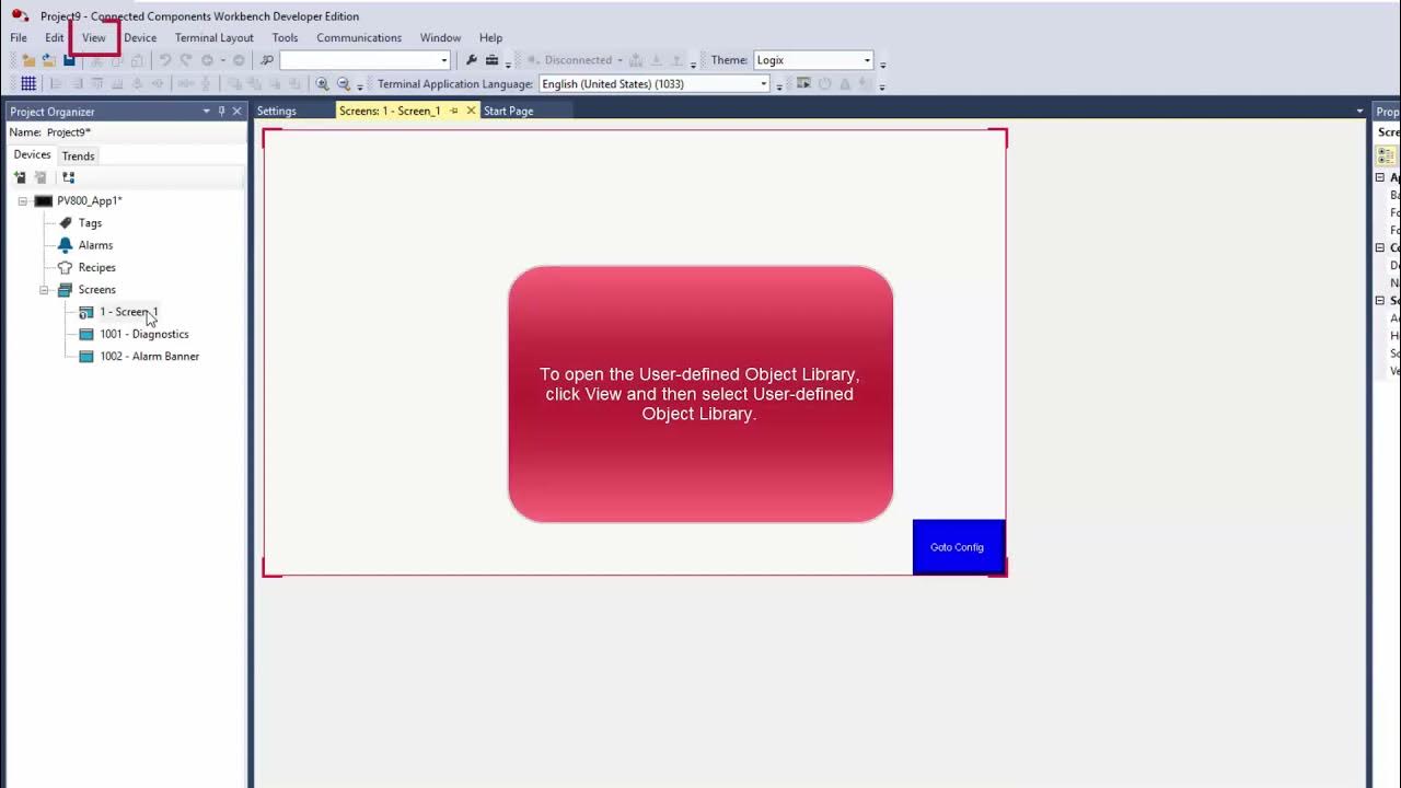 PanelView 800 Graphic Terminal – User defined Objects - YouTube