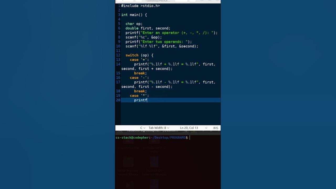 C Program To Design Simple Calculator Using Switch Case Shorts Cprogramming Youtube