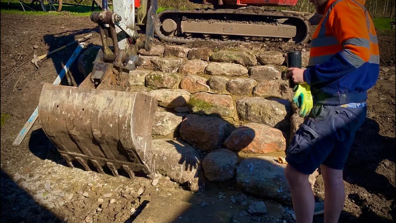 Building Natural Stone Boulder Steps - YouTube