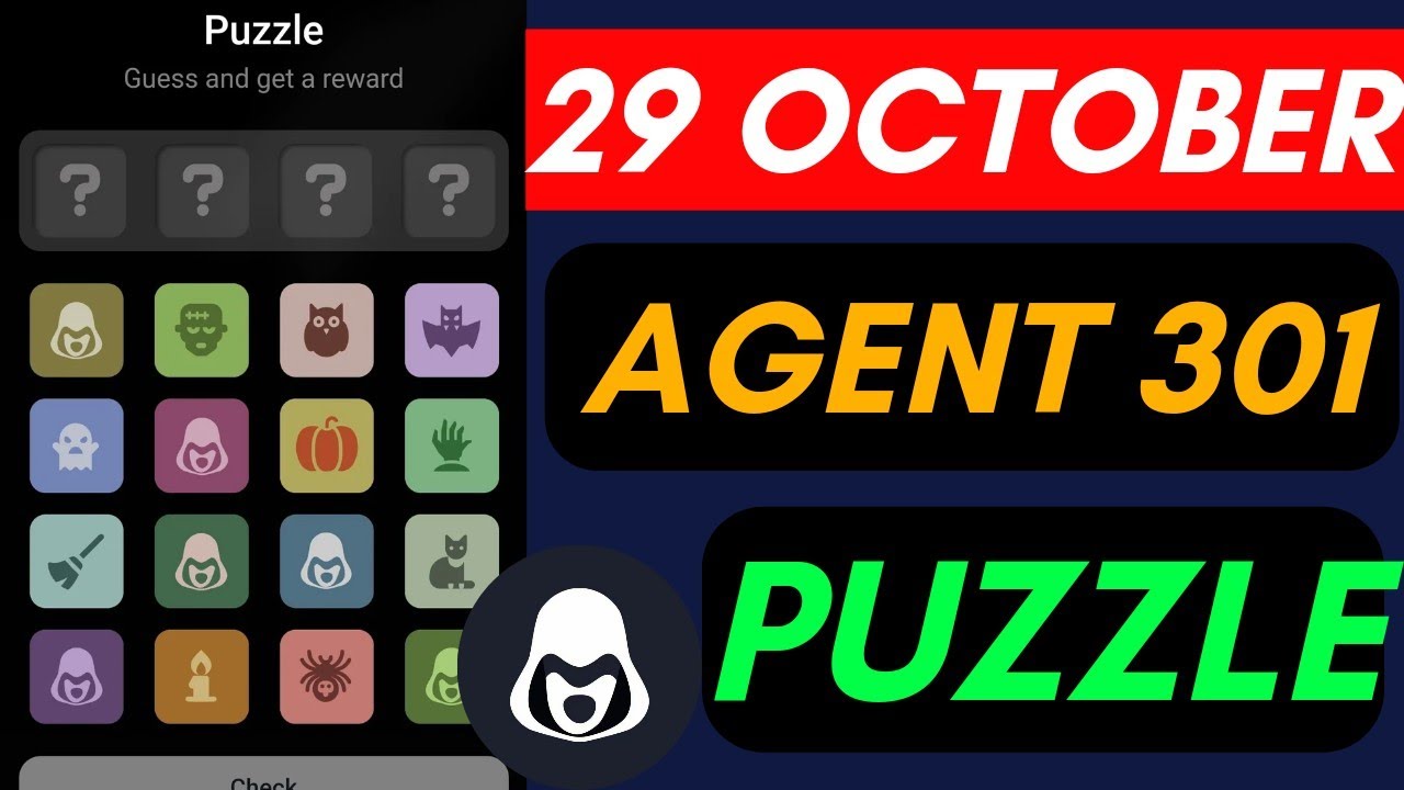 Agent 301 Airdrop Daily Combo 29 October | Agent 301 Daily Combo Today ...