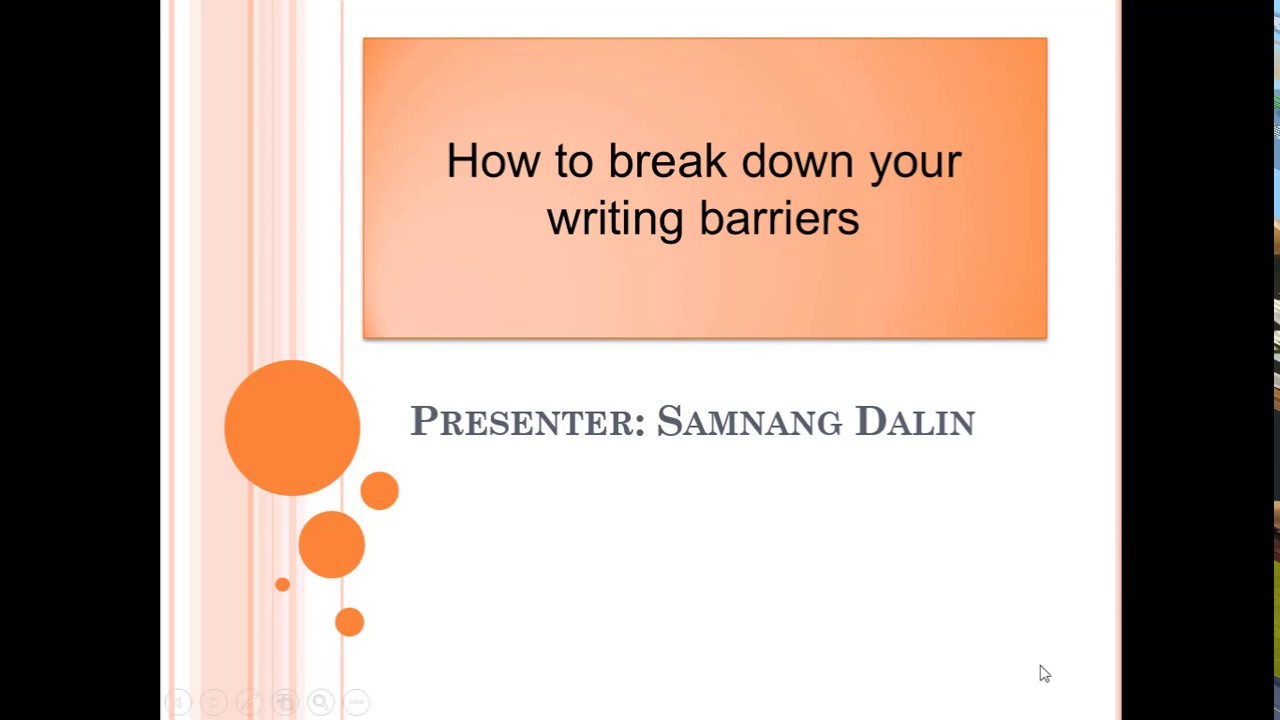 How to break down your writing barriers by Dalin - YouTube