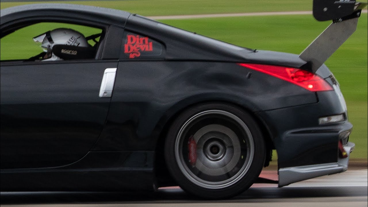 350z with long tube headers hillclimb - YouTube