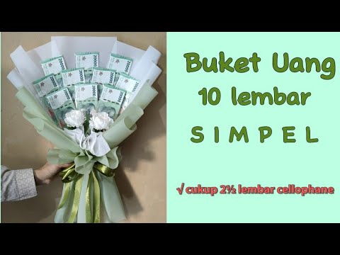 Buket uang 10 lembar 20000 putih hijau - YouTube