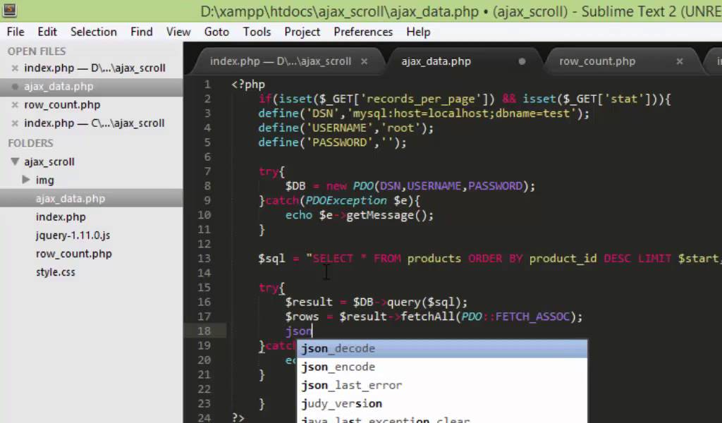 Ajax Loading Of Data On Page Scroll Down Action Using Jquery Php And