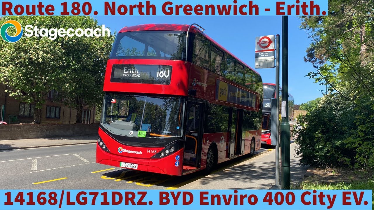 Full i,Bus Visual | Stagecoach London Route 180 | 14168/LG71DRZ | BYD ...