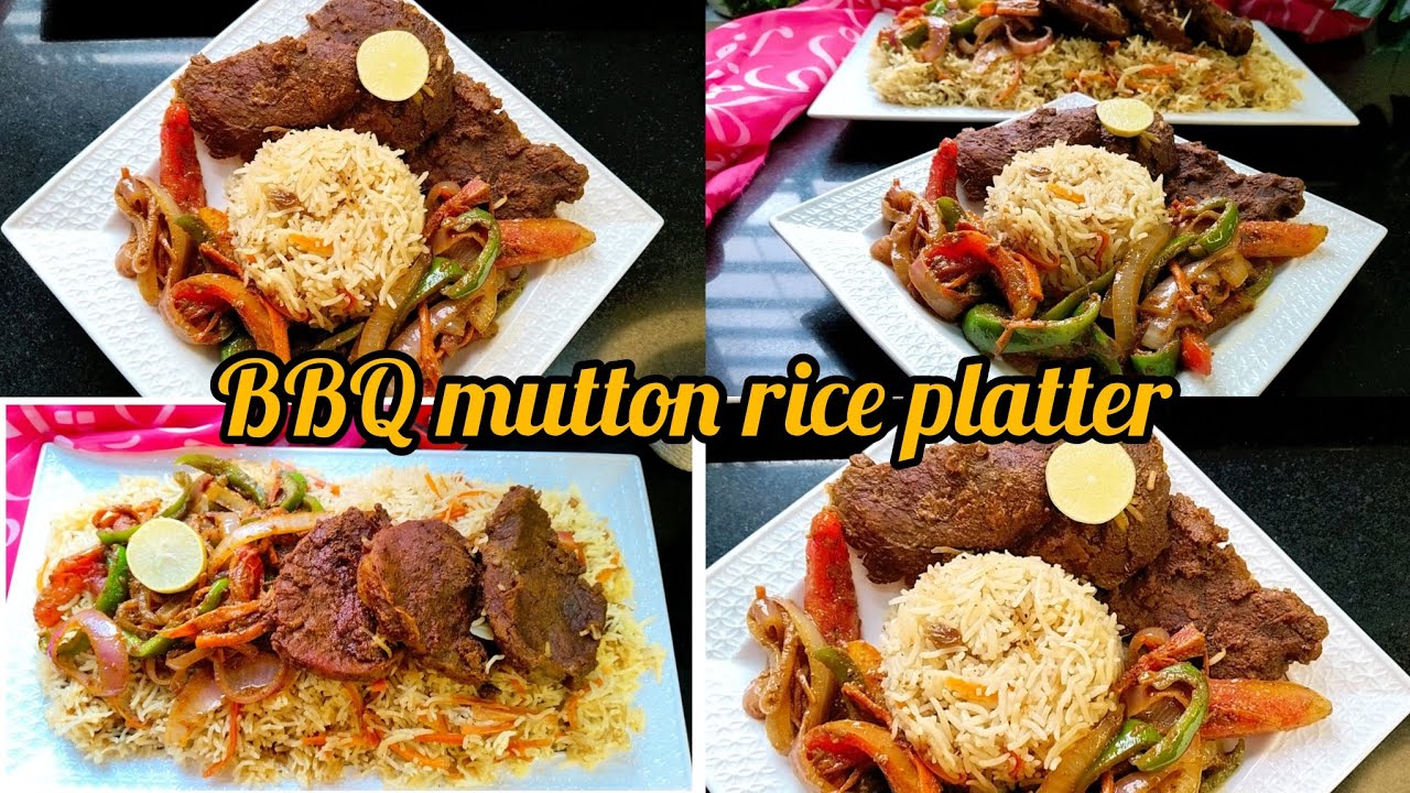 BBQ Mutton Rice Platter Recipe By cooking with Salva (Dawat Special ...
