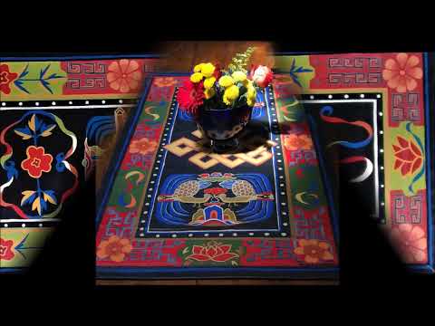 Laurels Originals Hand Painted Canvas Rugs For Interior Décor - YouTube