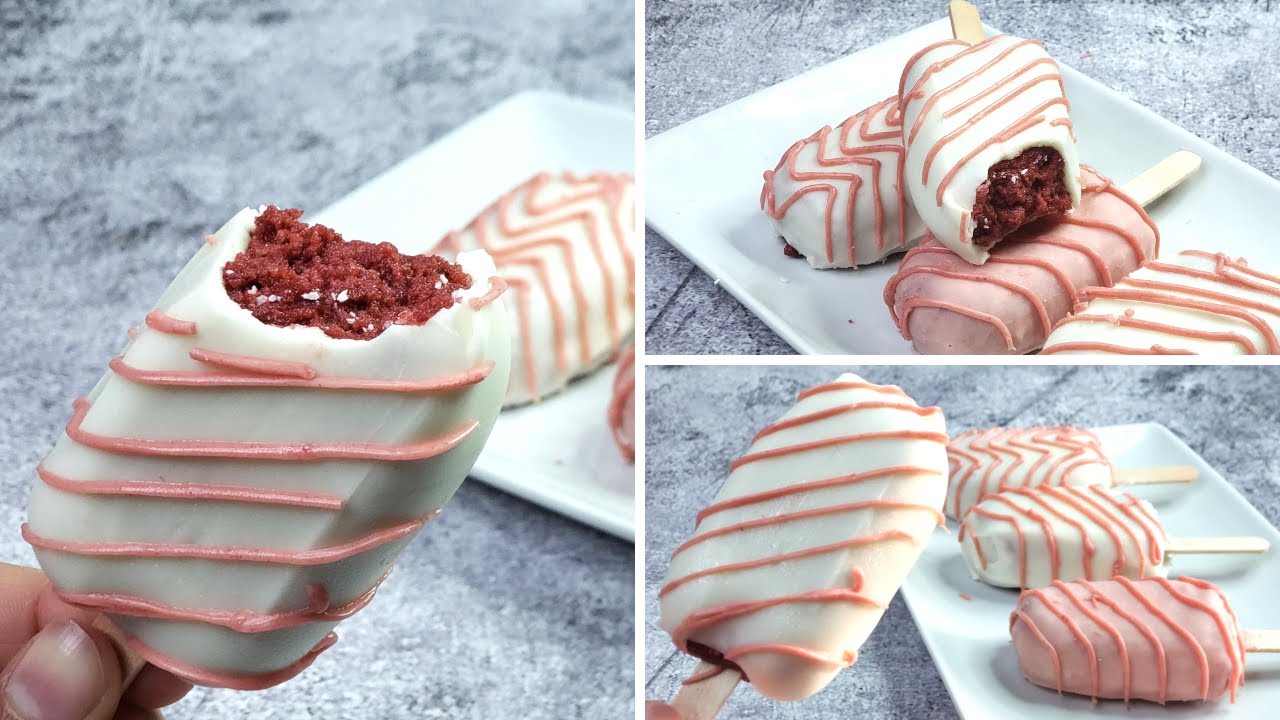 How to make cakesicles with left over cake | Red velvet popsicle | Cake ...