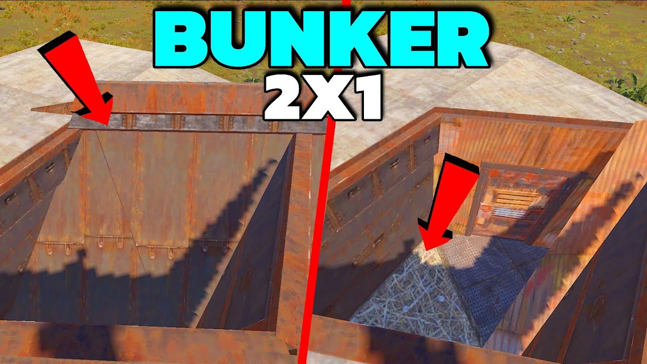 RUST 2X1 BUNKER BASE DESIGN Solo/Duo - YouTube