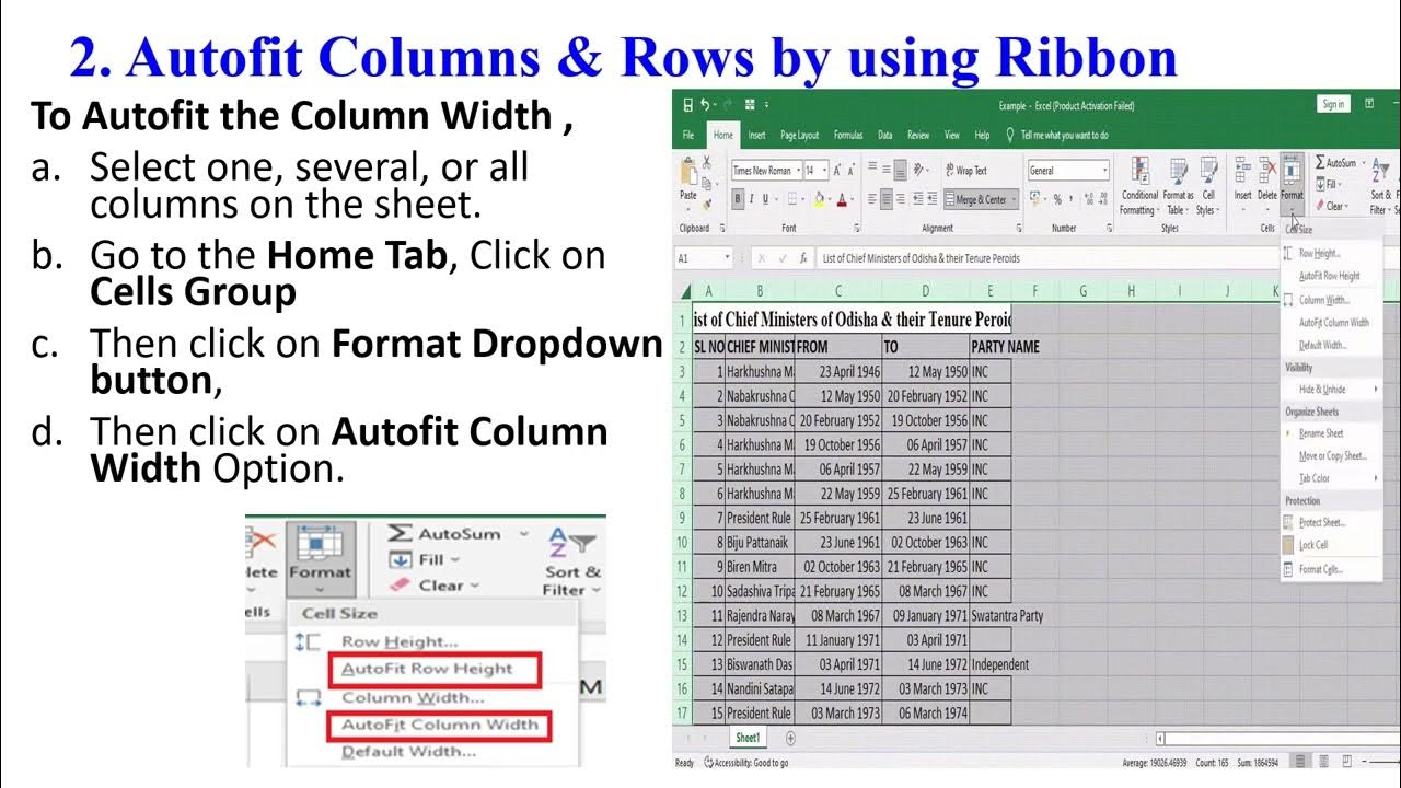 Autofit Columns & Rows in MS Excel - YouTube