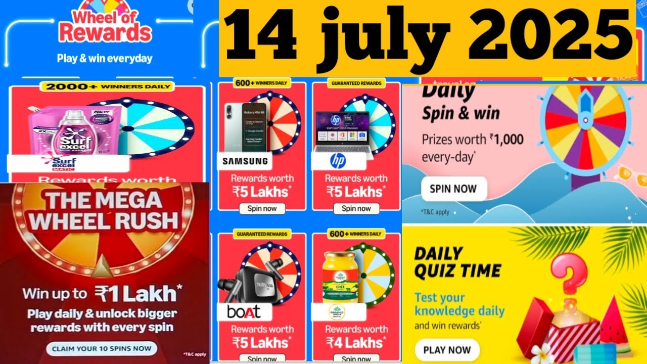 Amazon Daily Quiz Time Answers Today || Amazon Daily Quiz Today 14 July ...