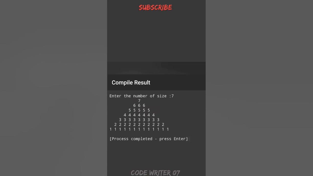 Best C Pattern Program Tutorial Video 💯🧠 Shorts Youtubeshorts