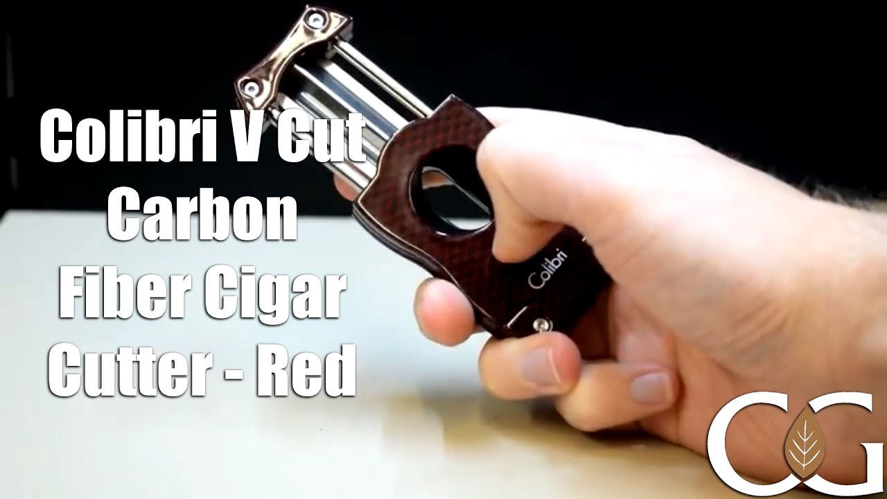 Colibri V Cut Carbon Fiber Cigar Cutter - Red - YouTube