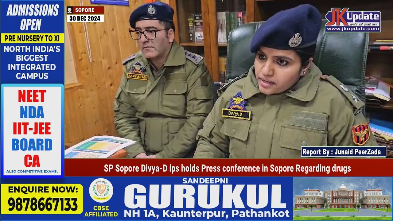 SP Sopore Divya D ips holds Press conference in Sopore Regarding drugs ...