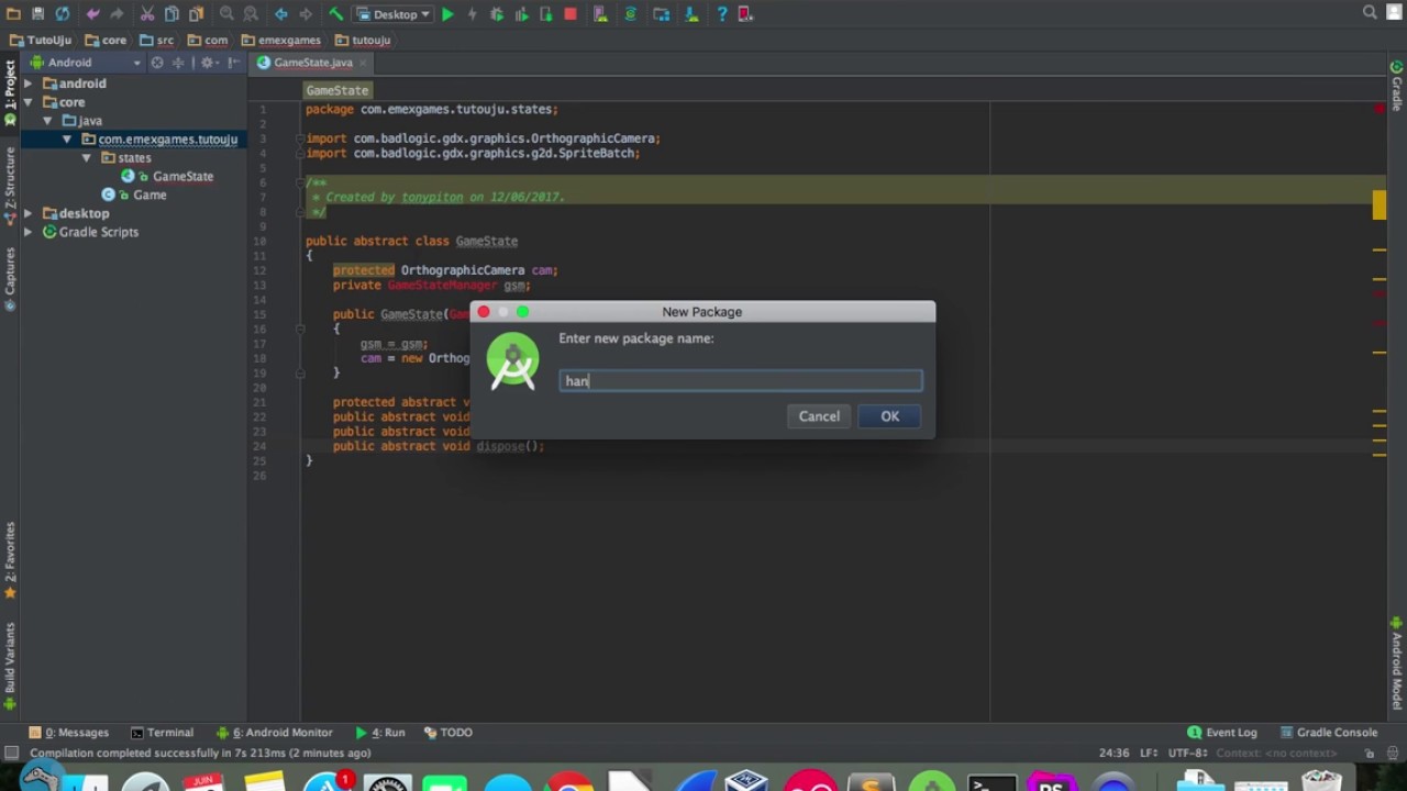 Tuto LibGdx - Box2d - Tiled - UJU : 01 Mise en place - YouTube