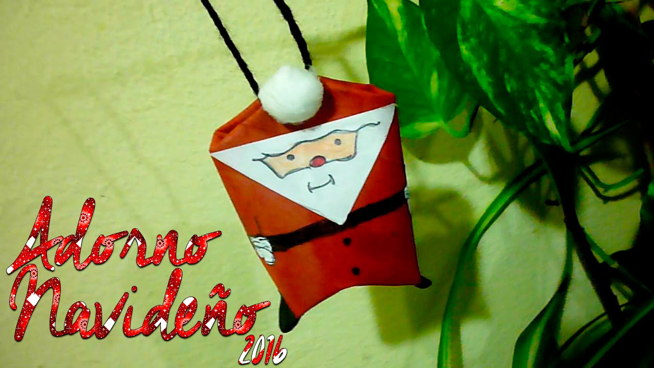DIY: ¡Santa colgante! Manualidad adorno de navidad 2016 - YouTube