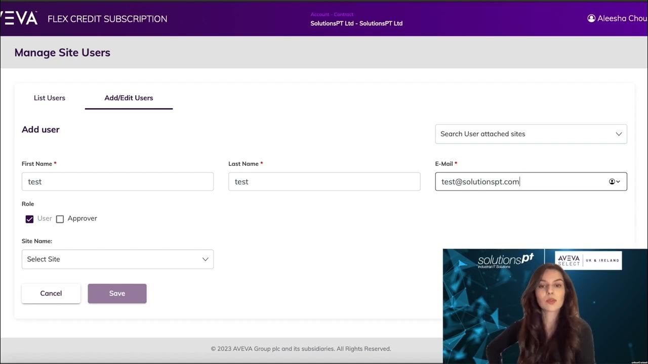 AVEVA Flex - Managing Users - YouTube