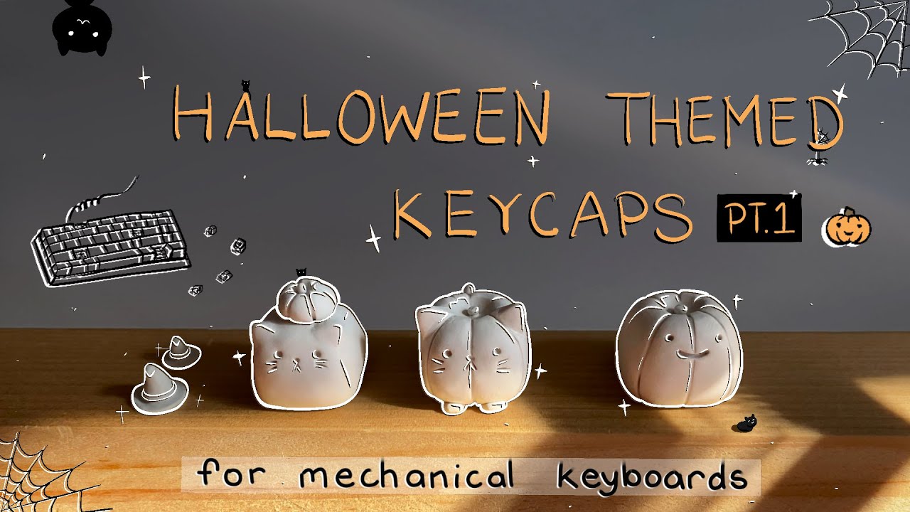 🎃 Halloween Keycaps Pt.1🎃 | Polymer clay | Mechanical Keyboard | Cat ...