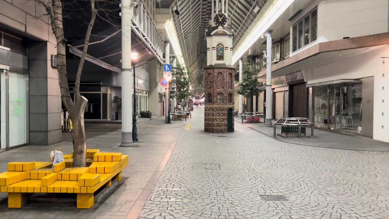Night Walk along Omotecho Arcade, Okayama, JAPAN - YouTube