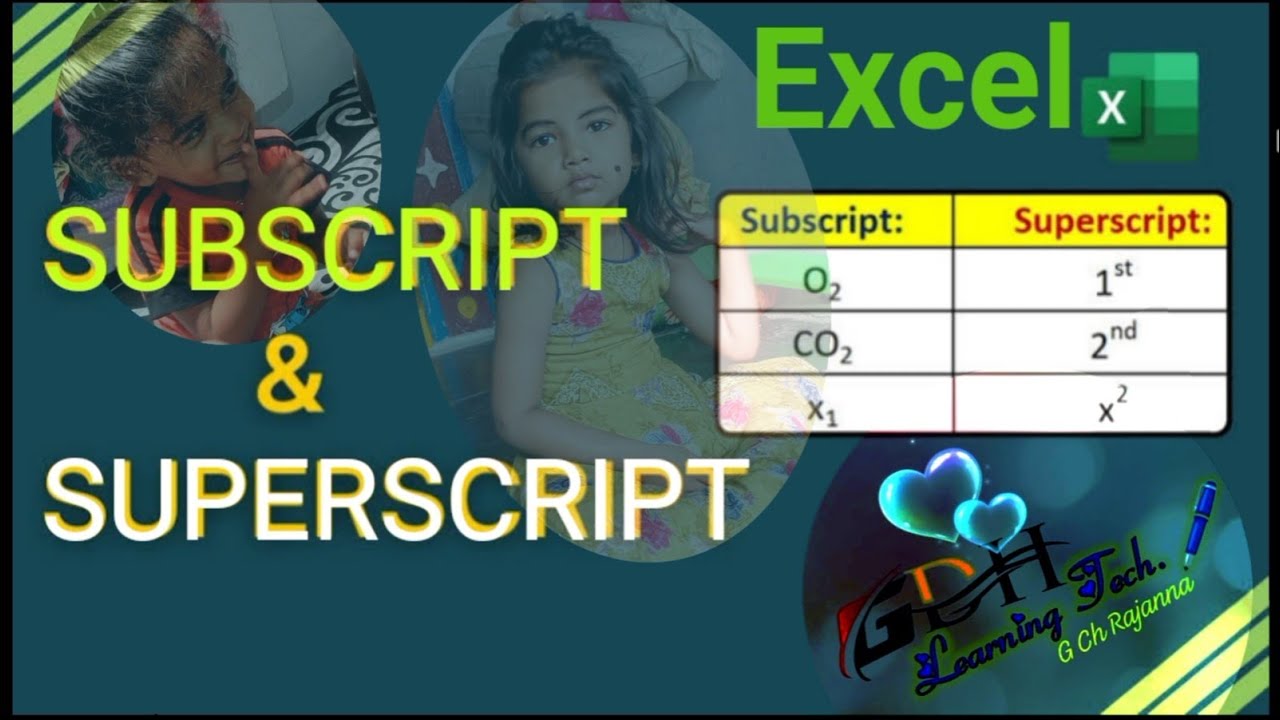 Microsoft Excel Superscript And Subscript Gdhlearningtech Youtube