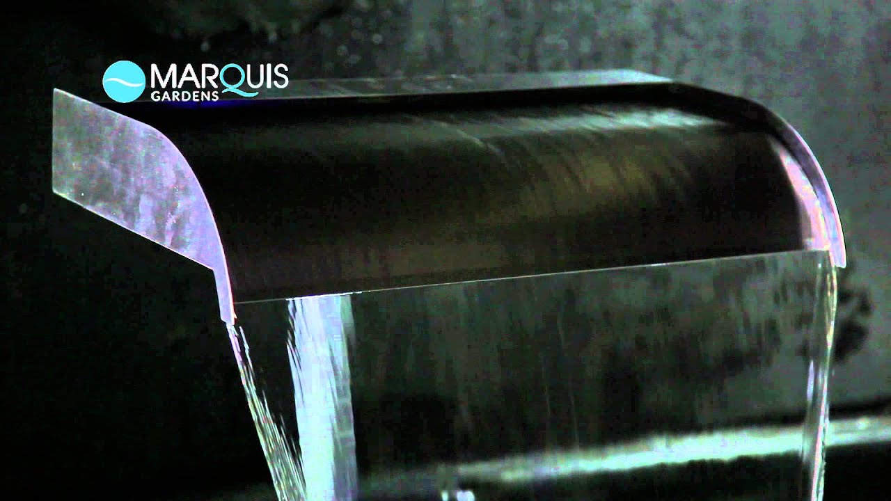 Curved Sheer Cascade Weir Stainless Steel - YouTube