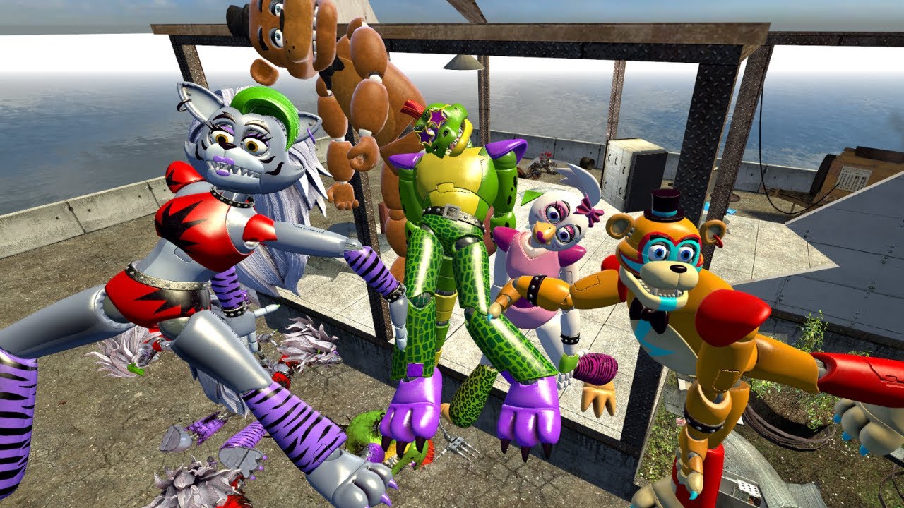 Destructible House VS GLAMROCK ANIMATRONICS In Garry's Mod! Five Nights ...