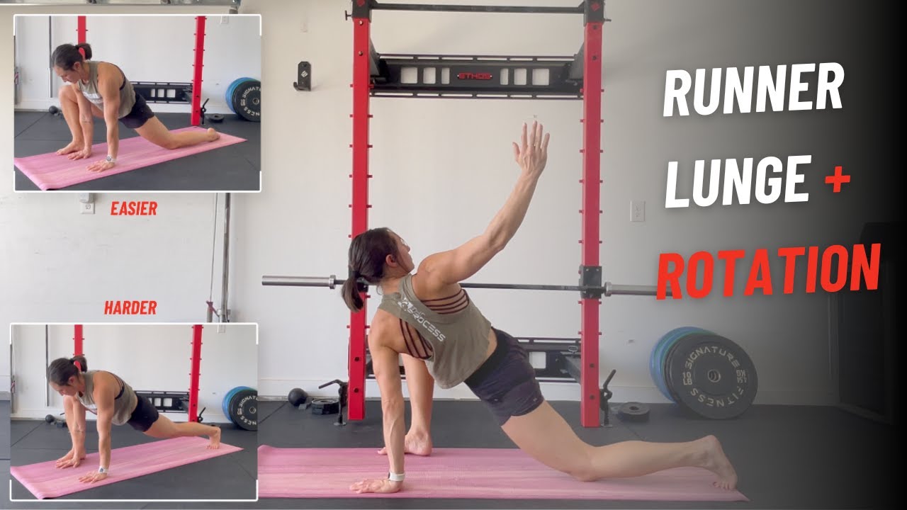 Runner Lunge + Core Rotation - YouTube