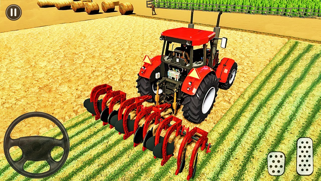 Real Farming Tractor Simulator 2021 - Wheat Harvester Tractor Driving ...