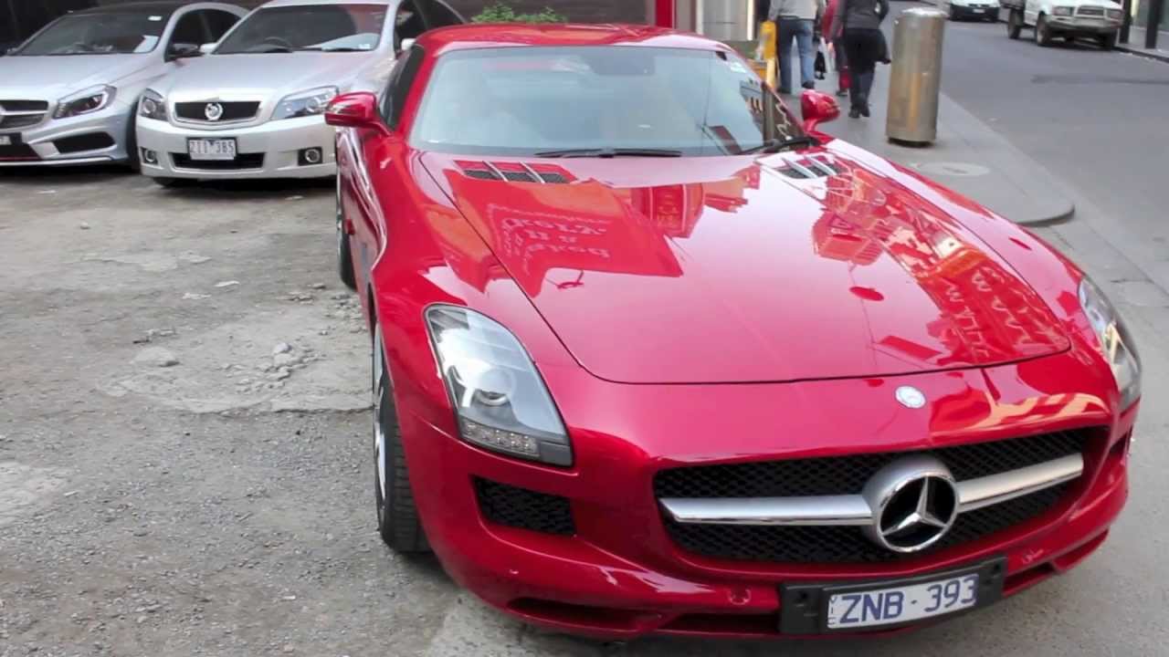 Red SLS AMG in Melbourne - YouTube