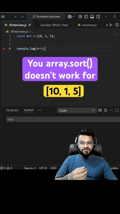 Why sort function doesn’t work directly over array in #javascript ? #coding #frontend - YouTube