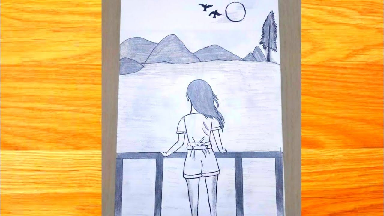 How To Draw Alone girl Backside Drawings || Sam Art 2 - YouTube