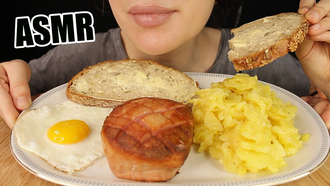 ASMR OVEN MEATLOAF w/ POTATO SALAD BREAD GERMAN FOOD MUKBANG EATING ...